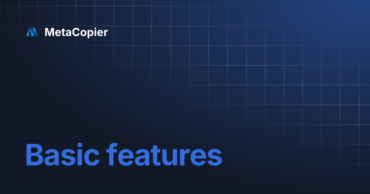Basic features | MetaCopier